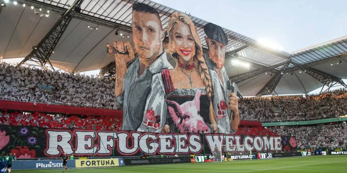 ″Refugees, welcome″ - fala komentarzy po oprawie kibiców Legii Warszawa ...
