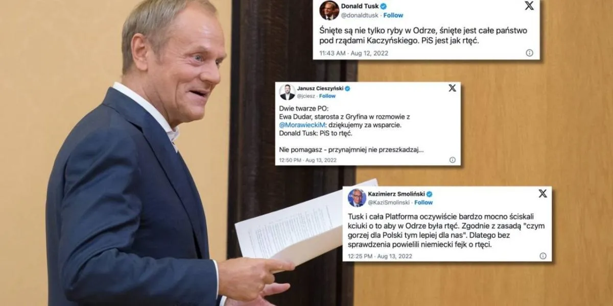 Tysiące śniętych ryb, problem narasta, a Tusk milczy. Dwa lata temu ...