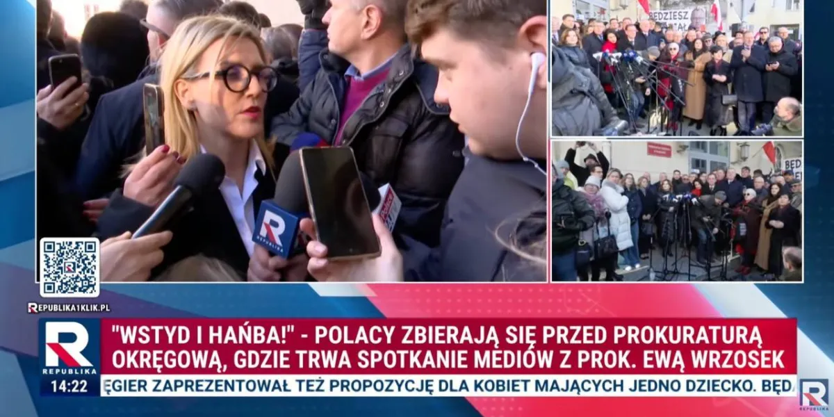 Prowokacja prok. Wrzosek. Wyszła do Kaczyńskiego tuż przed konferencją. ″Po co pani tu przyszła ...