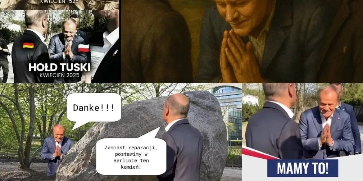 ″Hołd Tuski″. ZOBACZ MEMY o pokłonach, jakie premier bił przed Niemcem ...